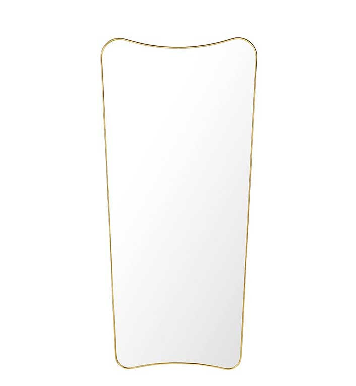 Jacques Adnet spejl - Tan Ø70 for Gubi